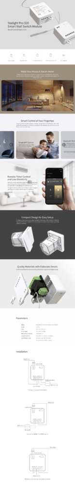 Yeelight Pro S20 Smart Wall Switch Module - Yeelight English