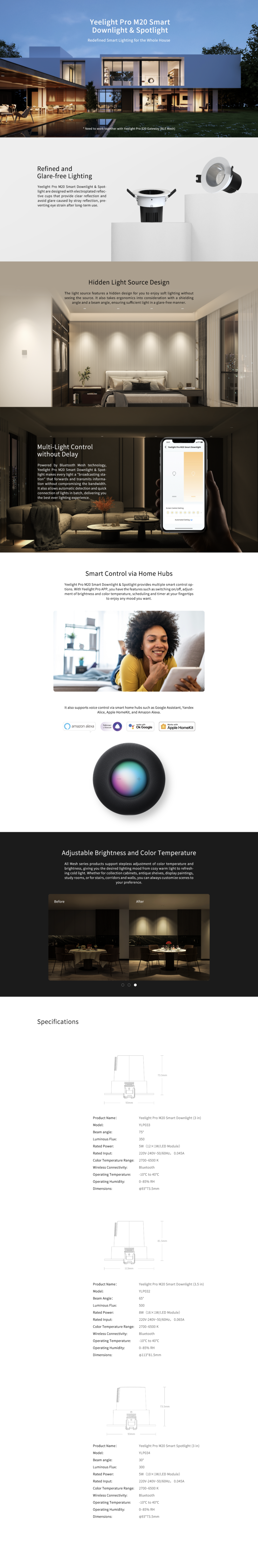 Yeelight Pro M20 Smart DownLight & SpotLight - Yeelight English